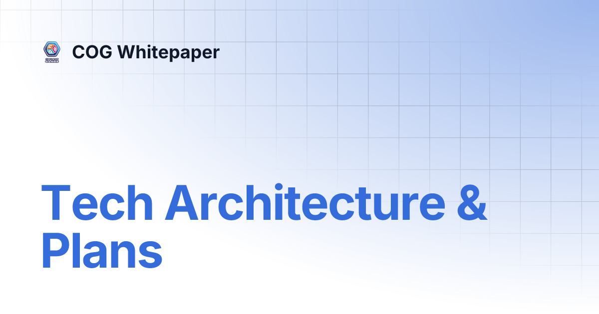 Tech Architecture & Plans | COG Whitepaper